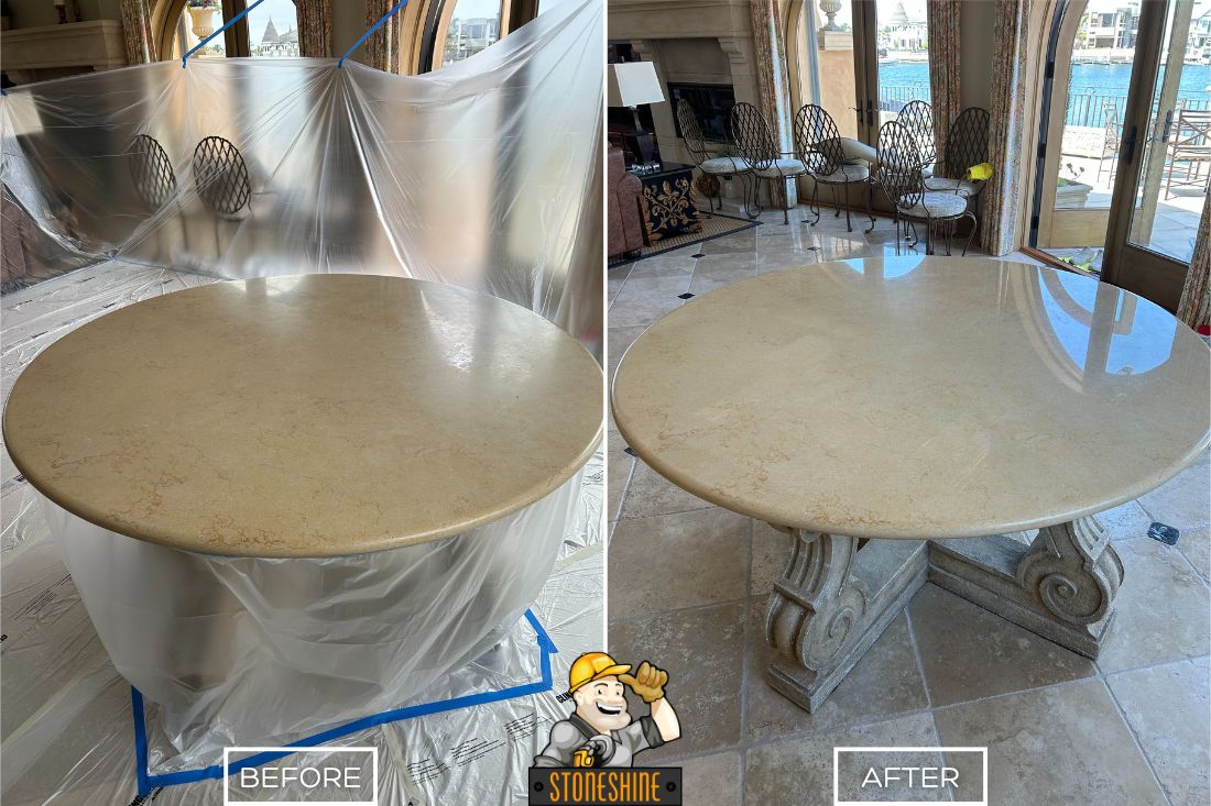 Travertine Table Refinishing Los Angeles | Free Quote
